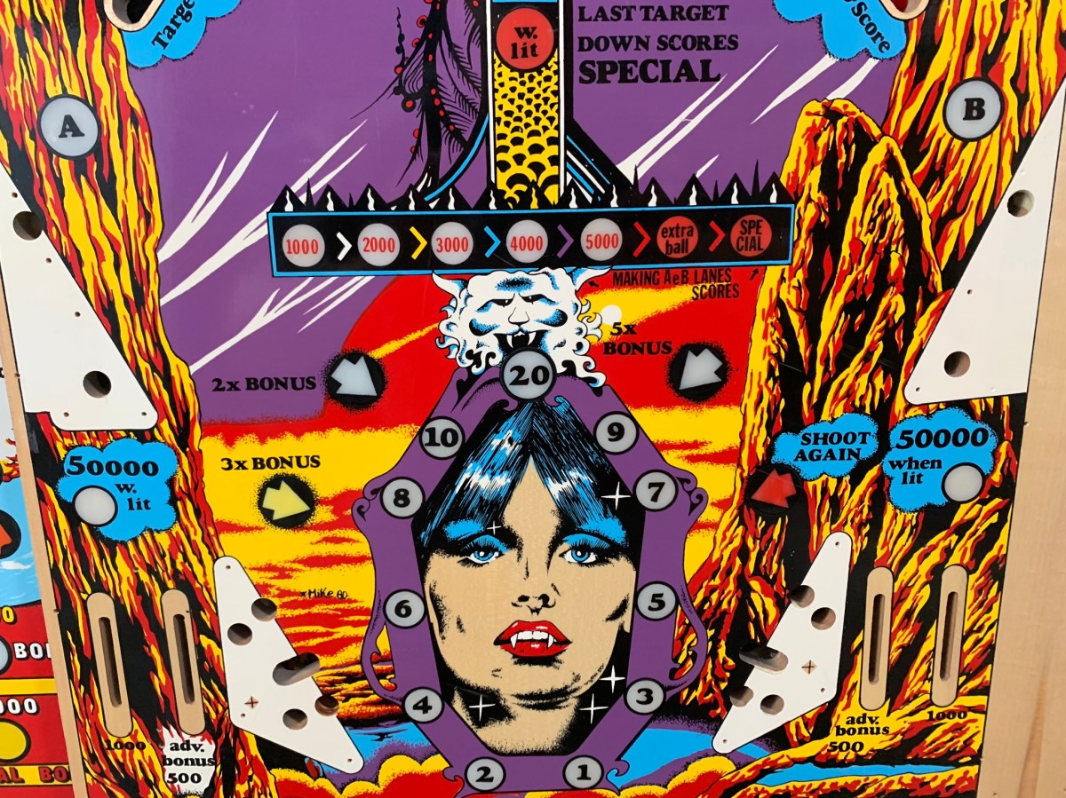 Geiger- Lady Death Playfield- NOS- $1500-Rare – Kruzman Pinball Playfields